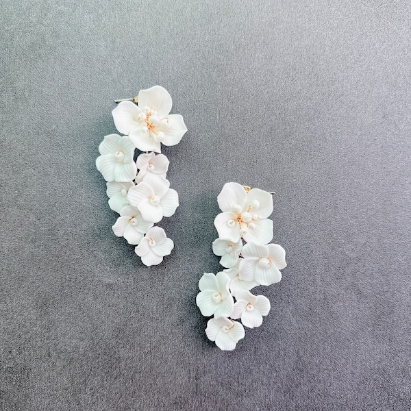 Porcelain Flower Earrings - Etsy