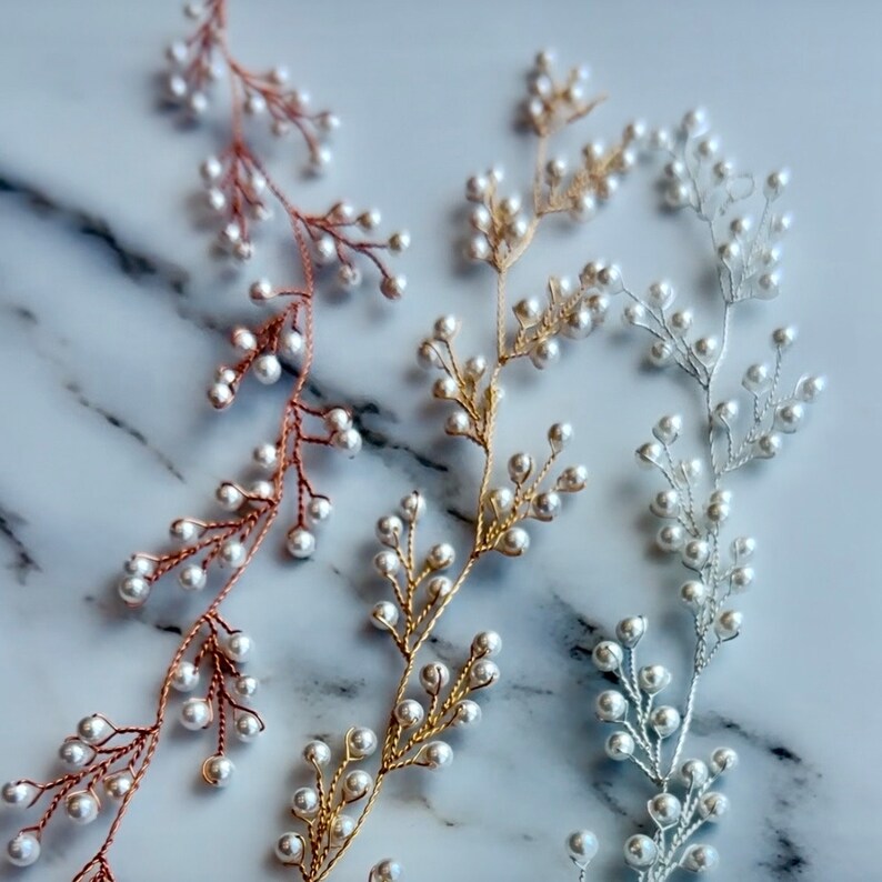Pearl Bridal Hair Vine for Boho Wedding Hairpiece Pearl Baby Breath ...
