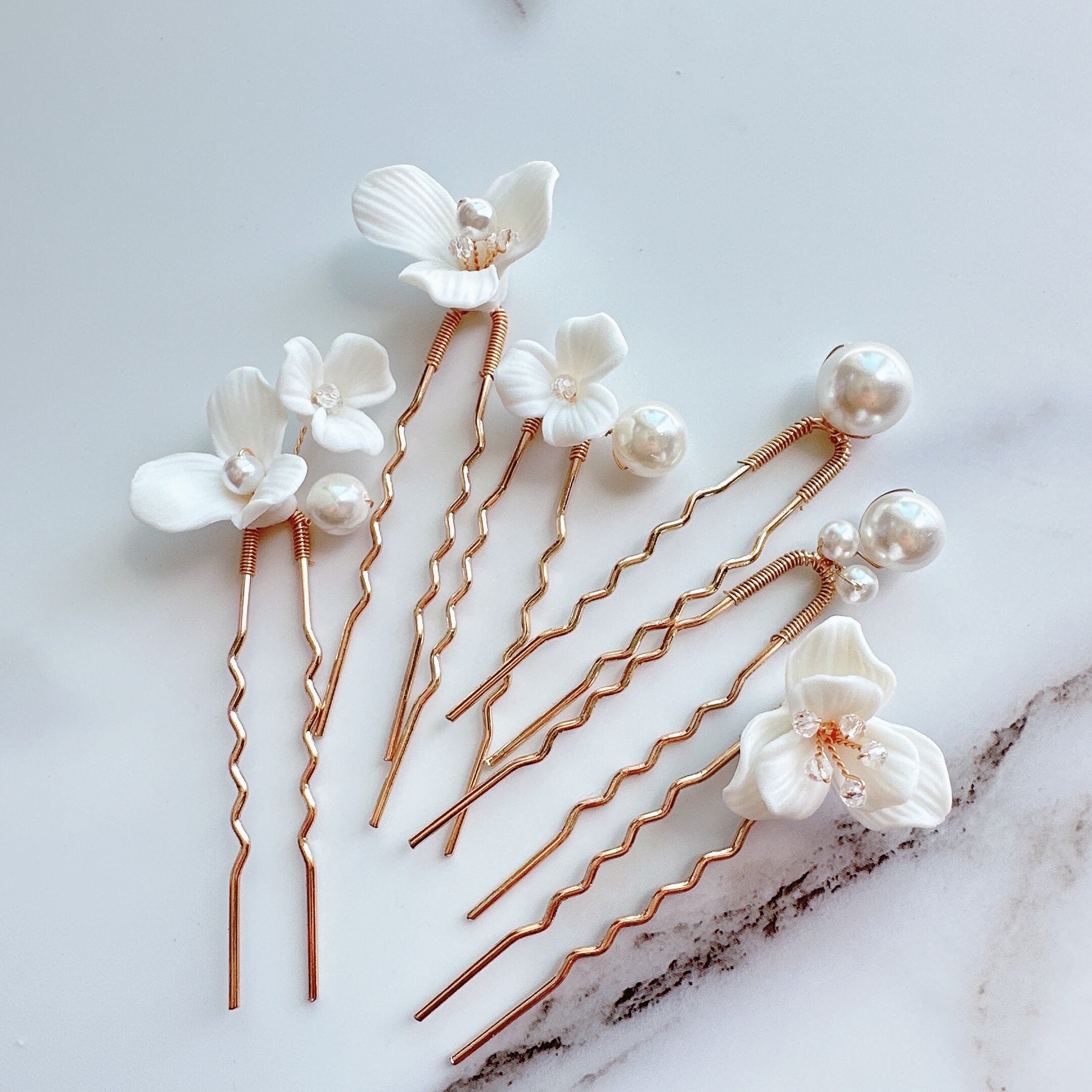 Pearl Hair Pins for Bride, Gold Pearl Hair Pins for Bridesmaid, Wedding ...