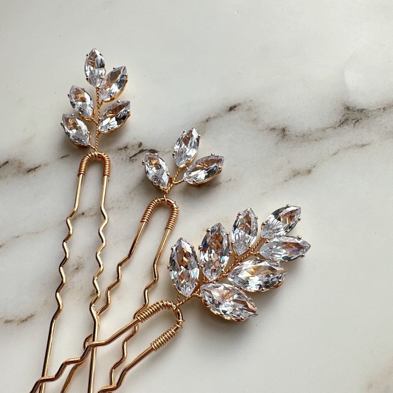 Rhinestone Hair Pins - Etsy