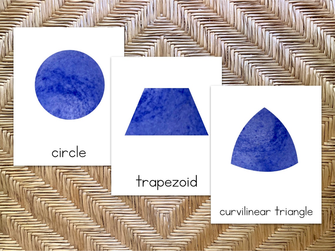 Montessori Geometric Shapes 3-part Cards: Homeschool Preschool - Etsy
