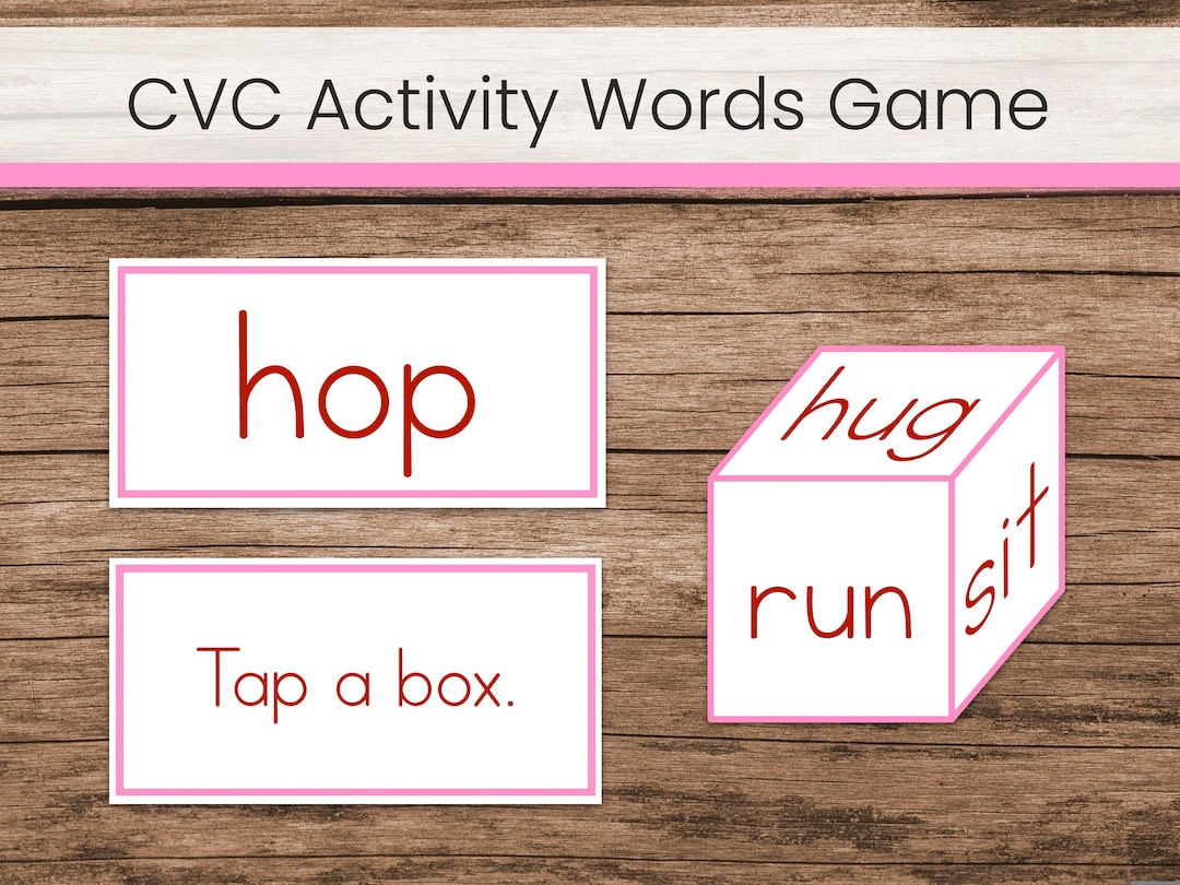 CVC Command Cards Reading Game (A Montessori Pink Series Printable) - Etsy