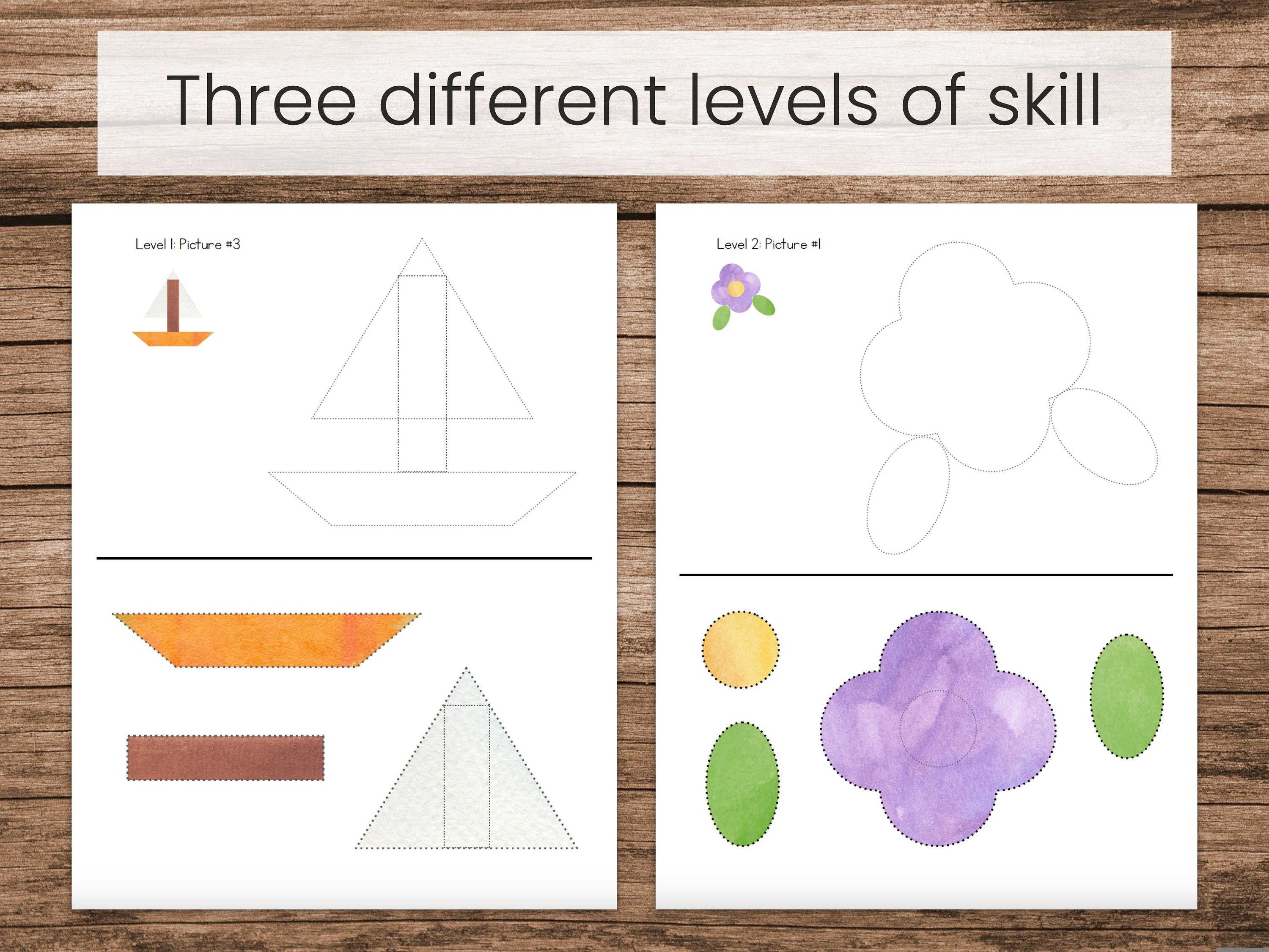 Scissors Skills Cut and Paste Activity: Watercolor Shapes Pictures - Etsy