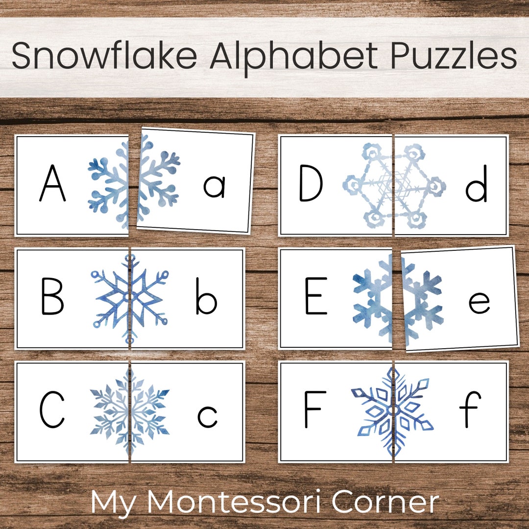 Snowflake Symmetry Alphabet Matching, Uppercase Lowercase Puzzle Cards ...