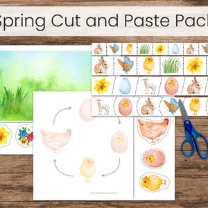 Spring Cut and Paste Activity Pack preschool Fine Motor - Etsy