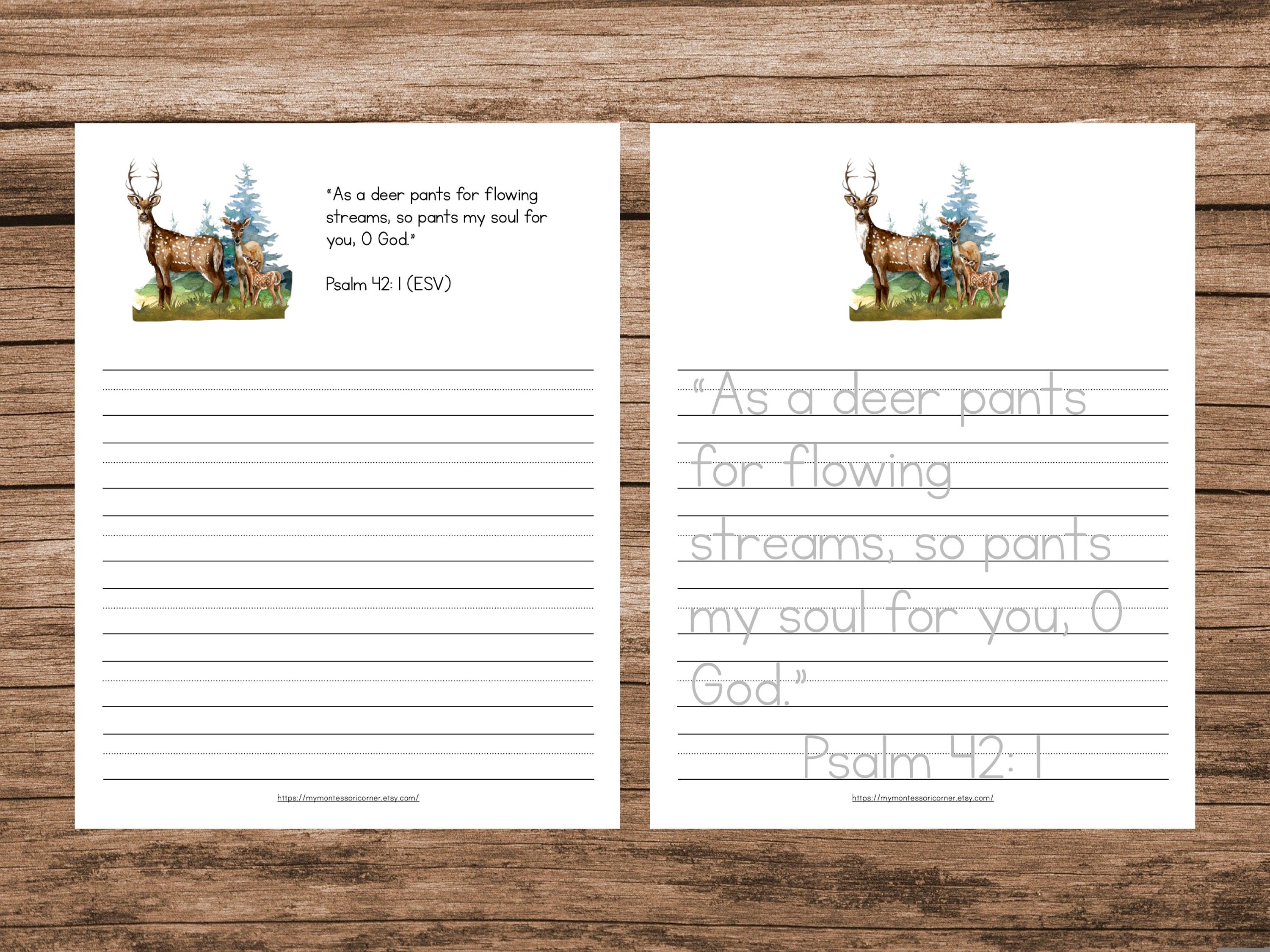 Nature Bible Verses Copywork printable Tracing and Handwriting Pages - Etsy