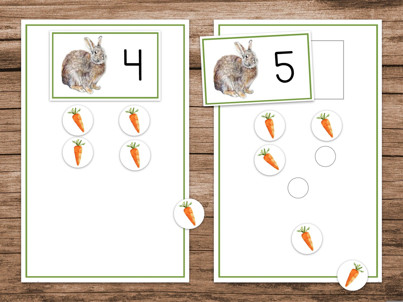 Spring Rabbit Numbers and Counters Activity (montessori Preschool Math ...