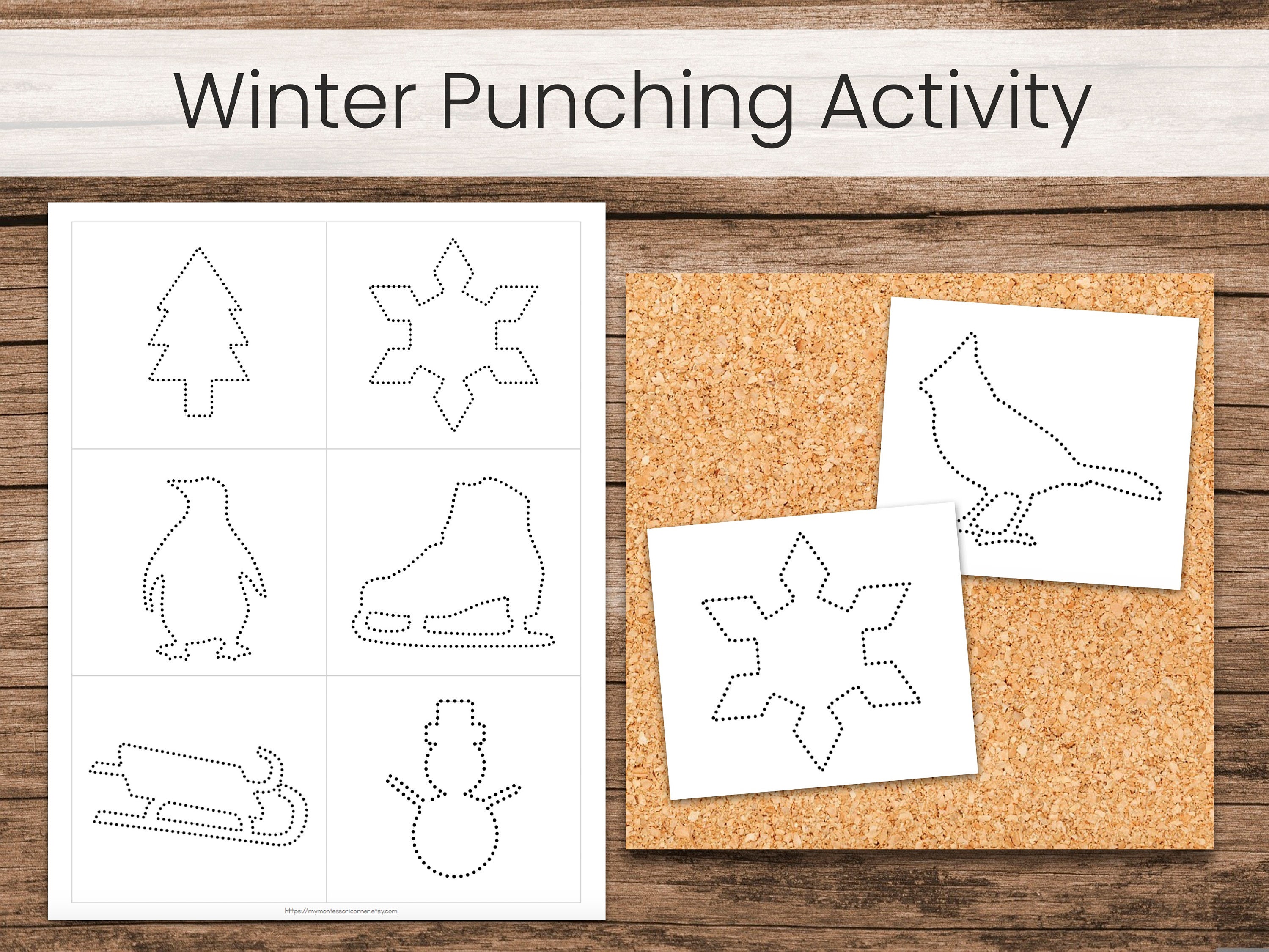 Dotted Punching Shapes Mega Bundle (montessori Fine Motor Printables ...