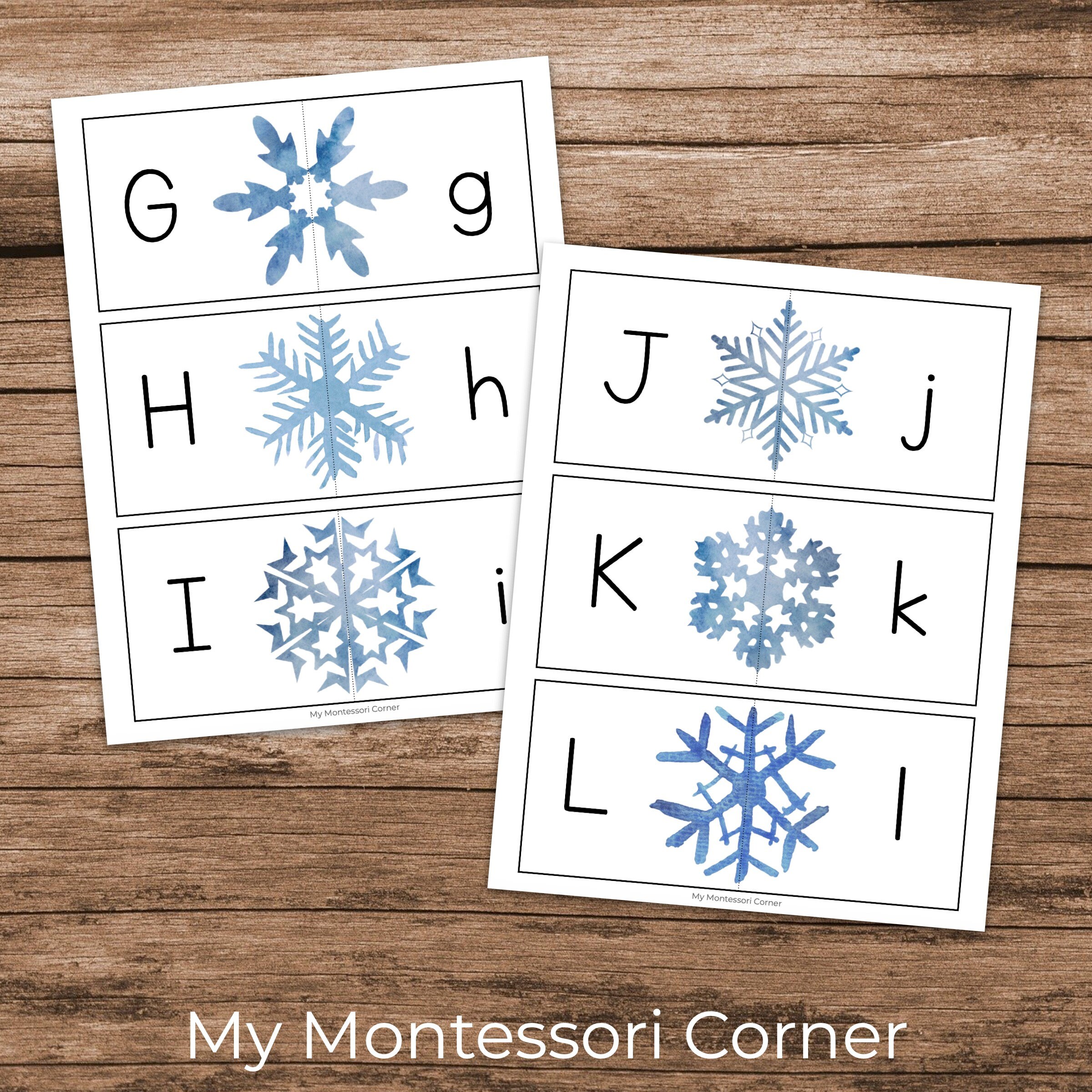 Snowflake Symmetry Alphabet Matching, Uppercase Lowercase Puzzle Cards ...