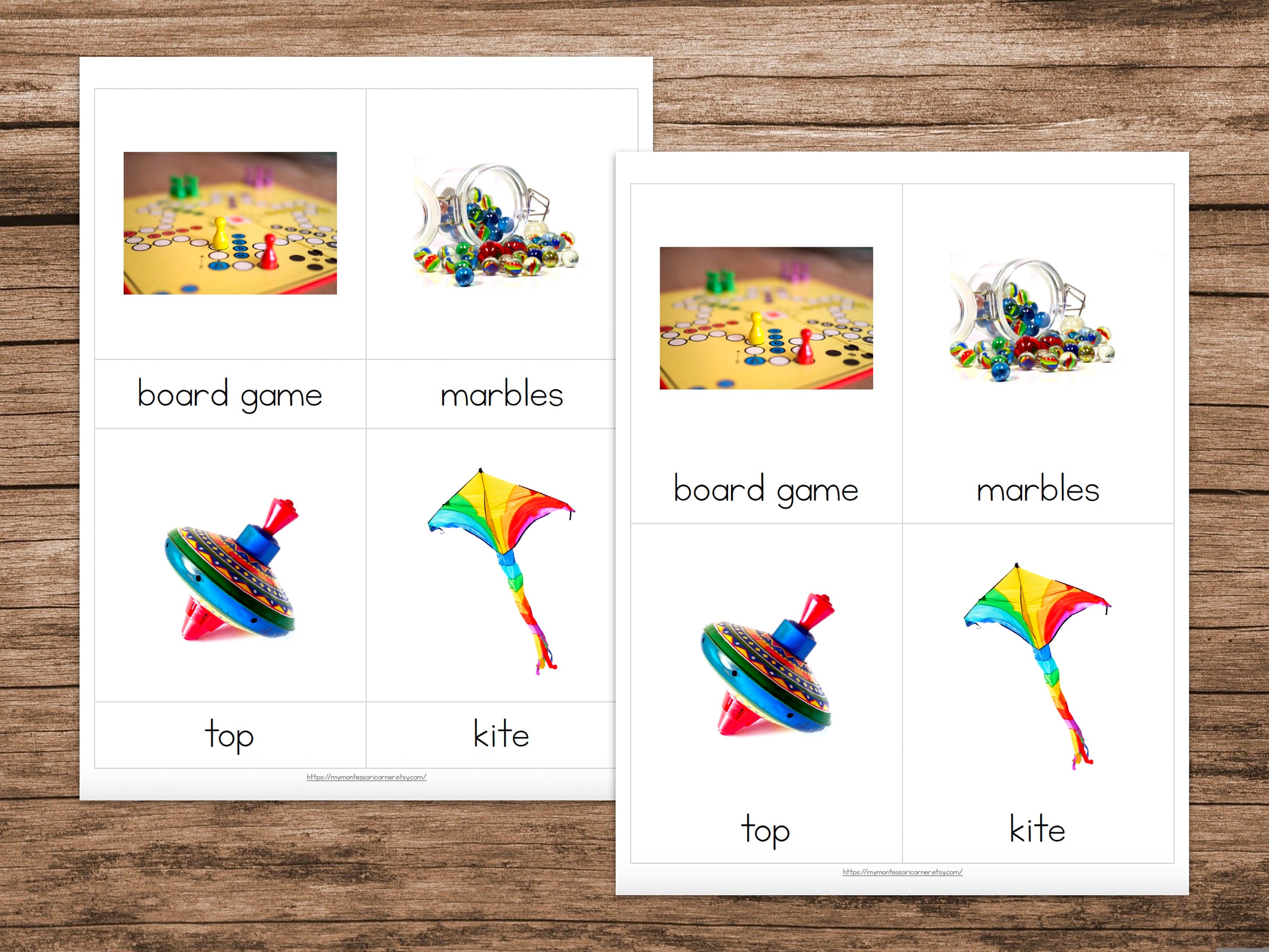 Toys Montessori 3-part Cards: Homeschool Preschool Printable - Etsy