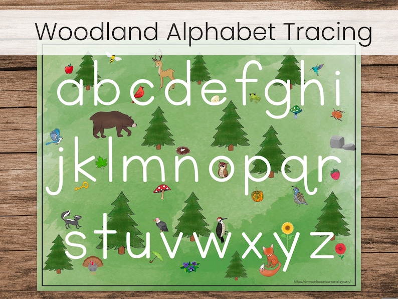 Woodland Alphabet Tracing Mat, Lowercase - Etsy