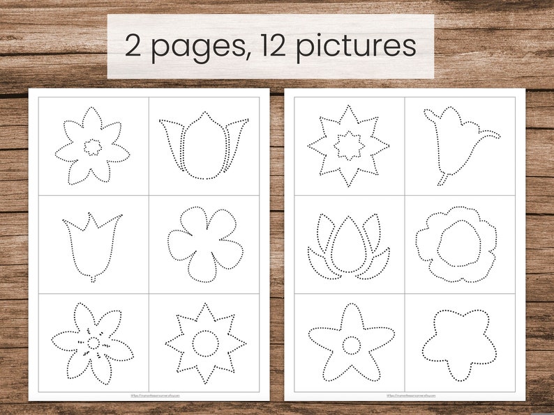 Spring Flowers Punching or Tracing Activity (montessori Fine Motor ...