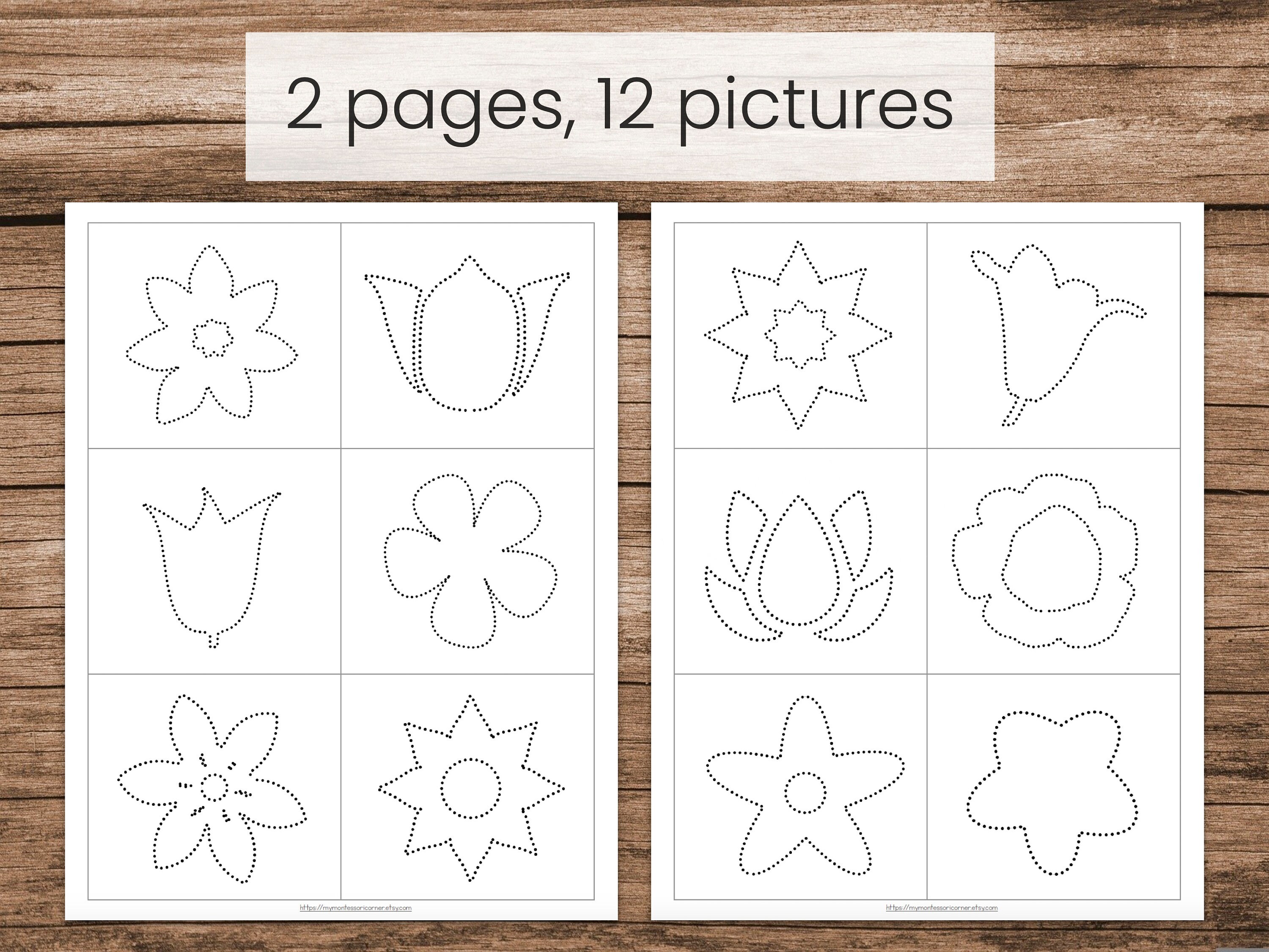 Spring Flowers Punching or Tracing Activity montessori Fine Motor ...