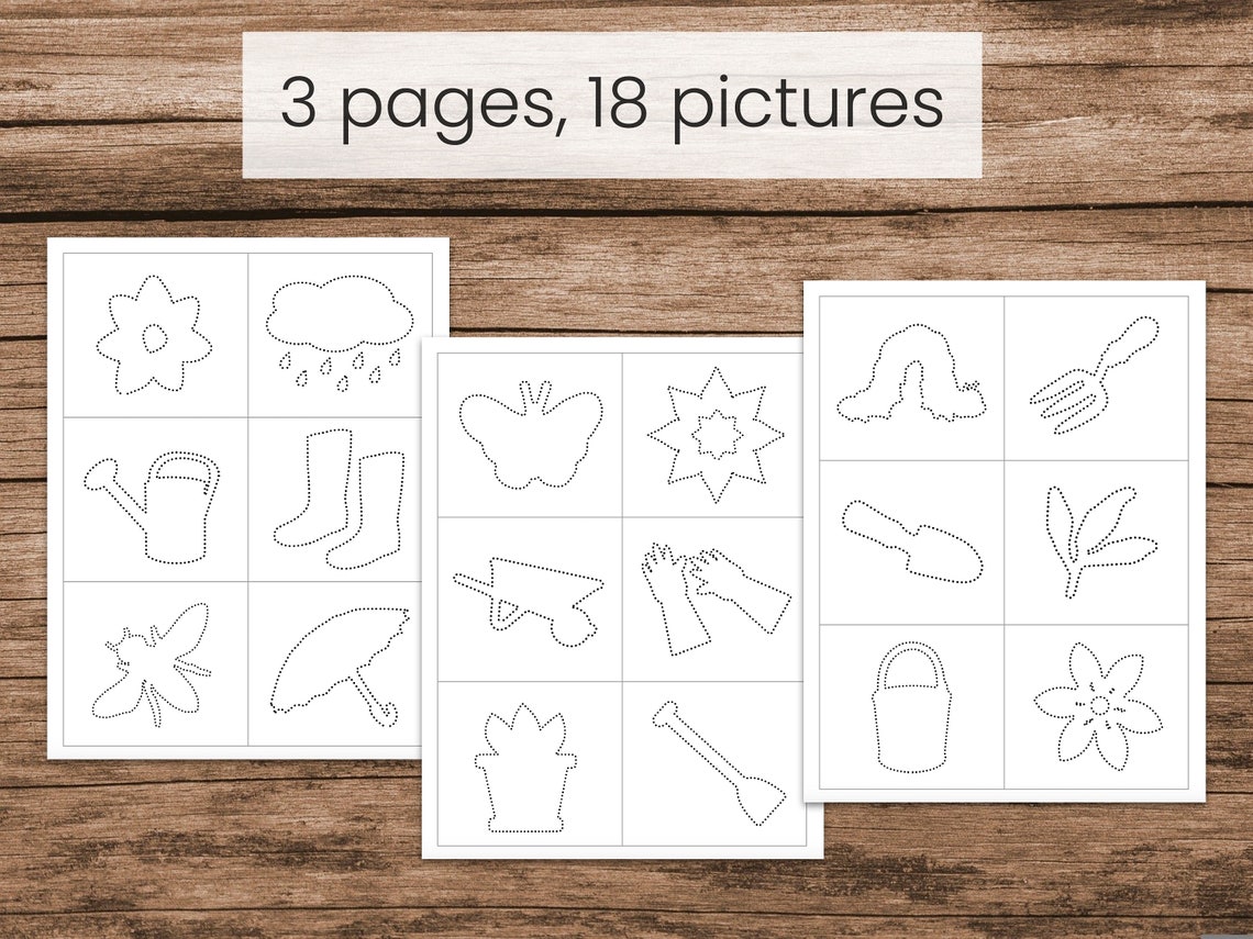 Spring Garden Punching or Tracing Activity (montessori Fine Motor ...