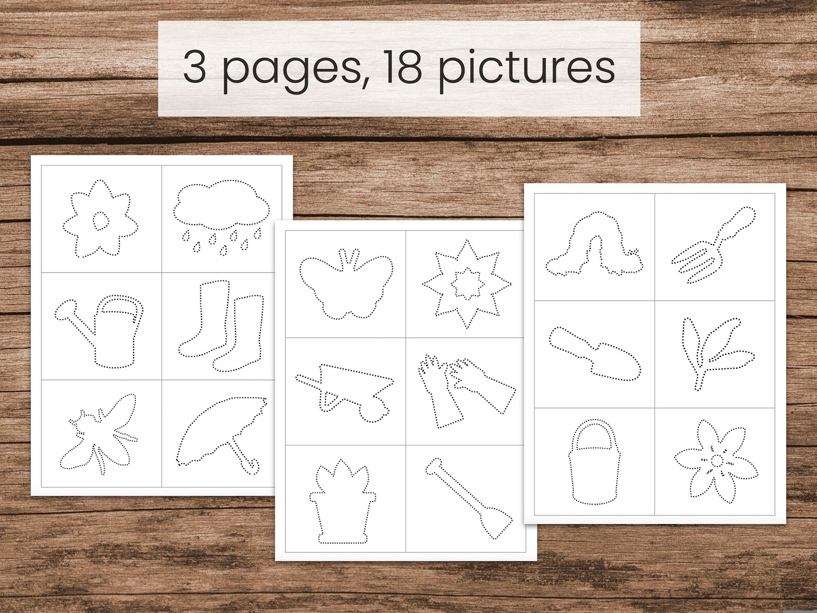 Spring Garden Punching or Tracing Activity (montessori Fine Motor ...