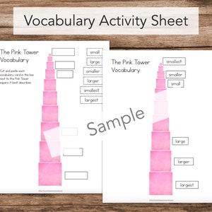 Montessori Pink Tower Printable Activities - Etsy