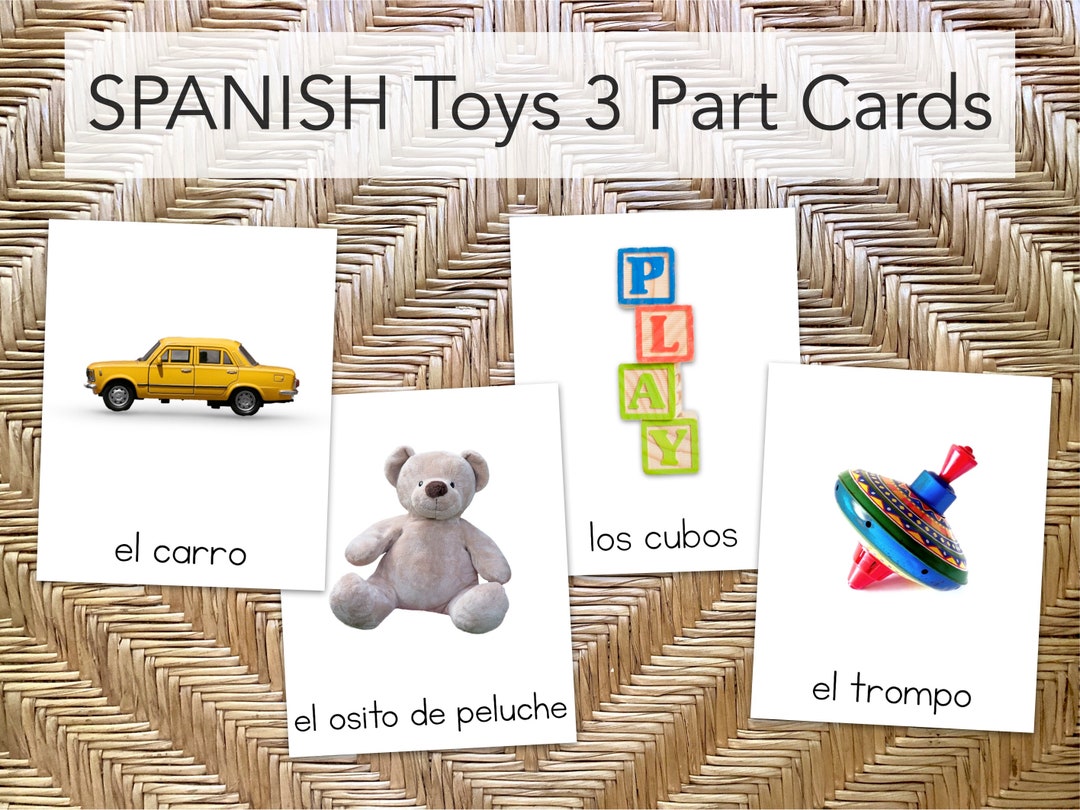 SPANISH Toys 3 Part Cards: Montessori Preschool Homeschool - Etsy