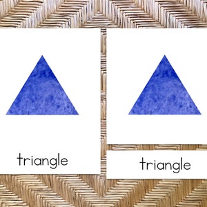 Montessori Geometric Shapes 3-part Cards: Homeschool Preschool - Etsy