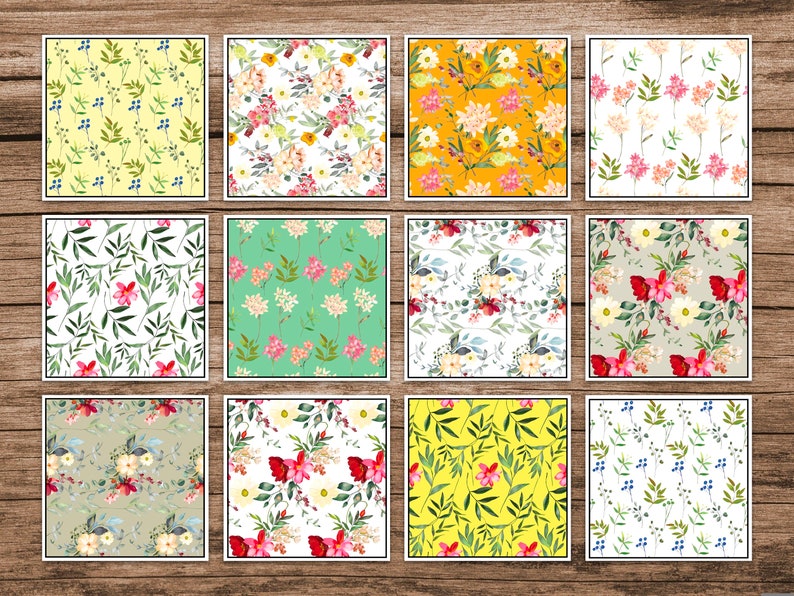 Flower Patterns Matching Cards and Memory Game preschool Printable - Etsy