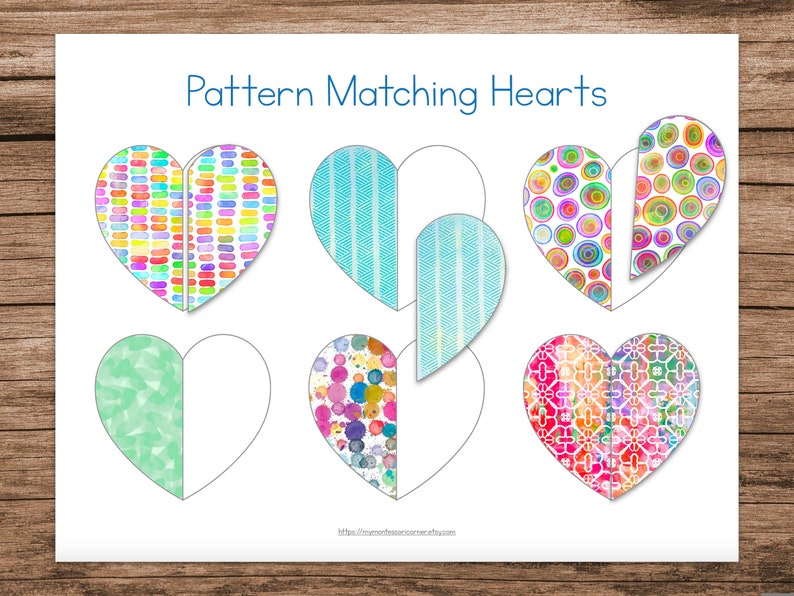 Preschool Hearts Busy Binder Matching Activities - Etsy