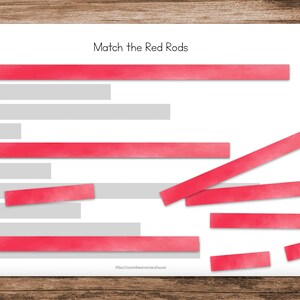 Montessori Red Rods Printable Activities - Etsy
