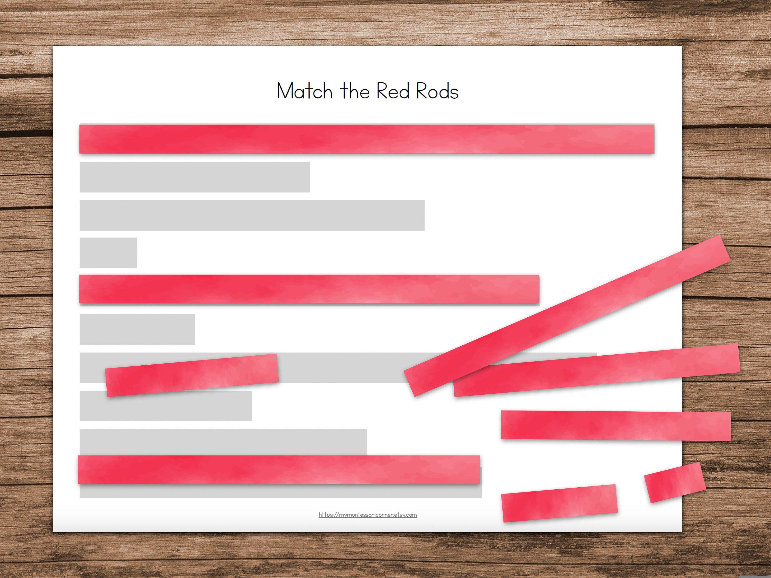 Montessori Red Rods Printable Activities - Etsy