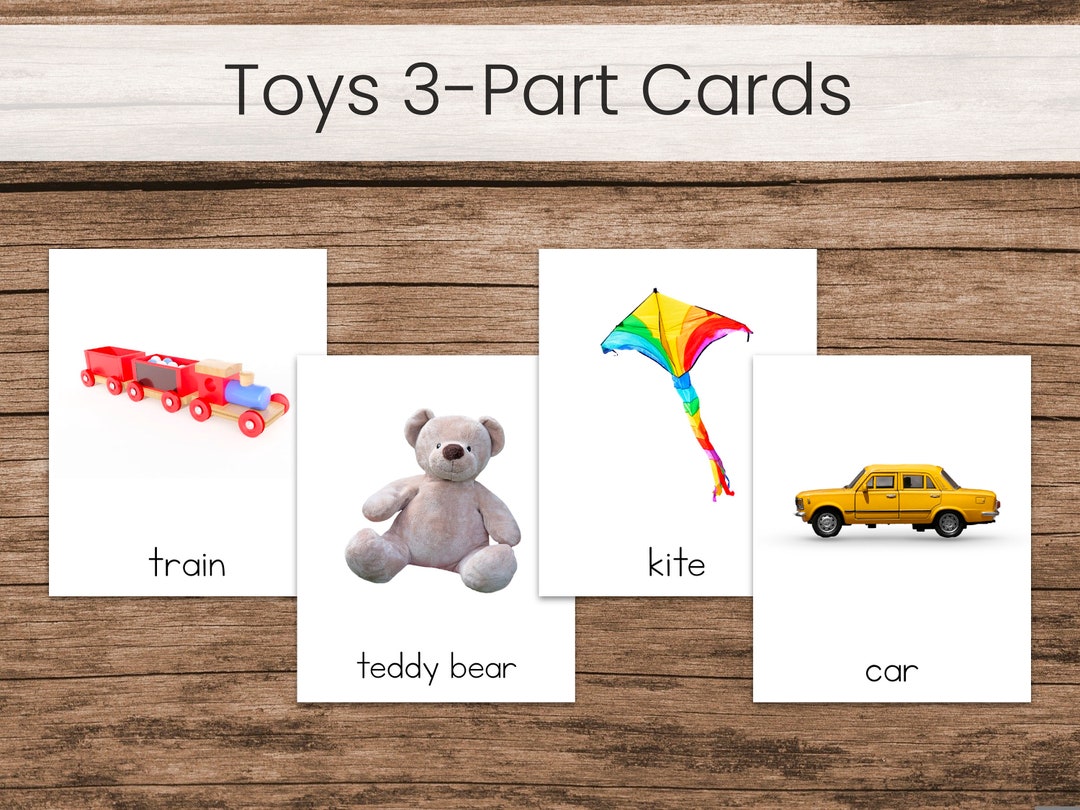Toys Montessori 3-part Cards: Homeschool Preschool Printable - Etsy