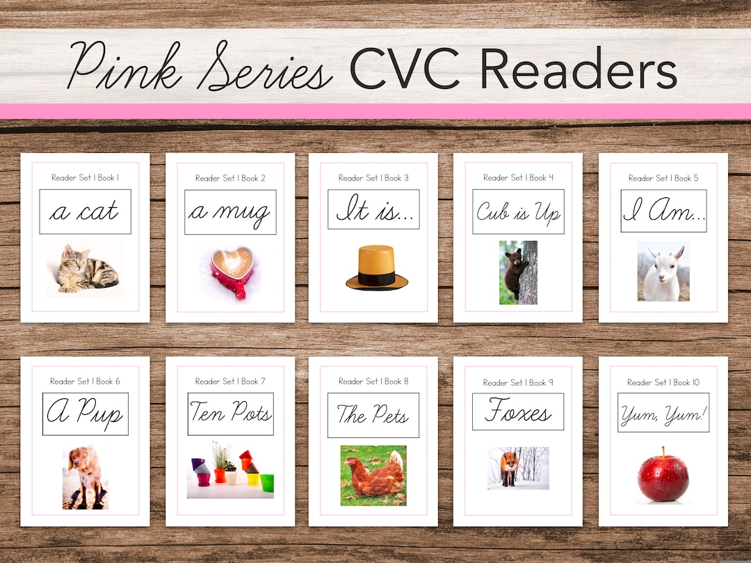 CURSIVE Pink Series CVC Readers (montessori Decodable Reading Books) - Etsy