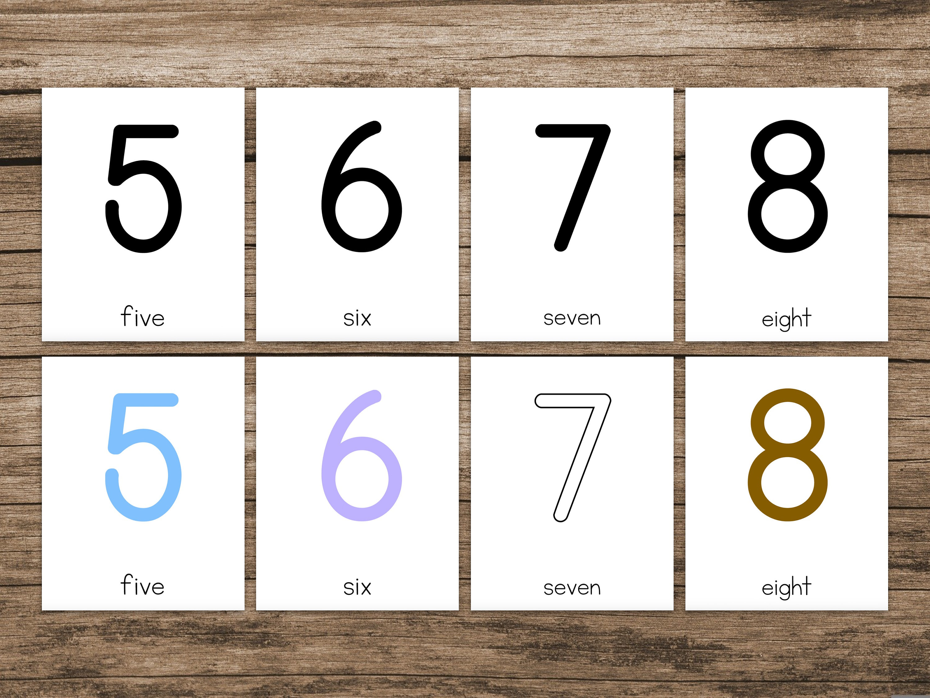 Montessori Number 3-part Cards printable Preschool Materials - Etsy