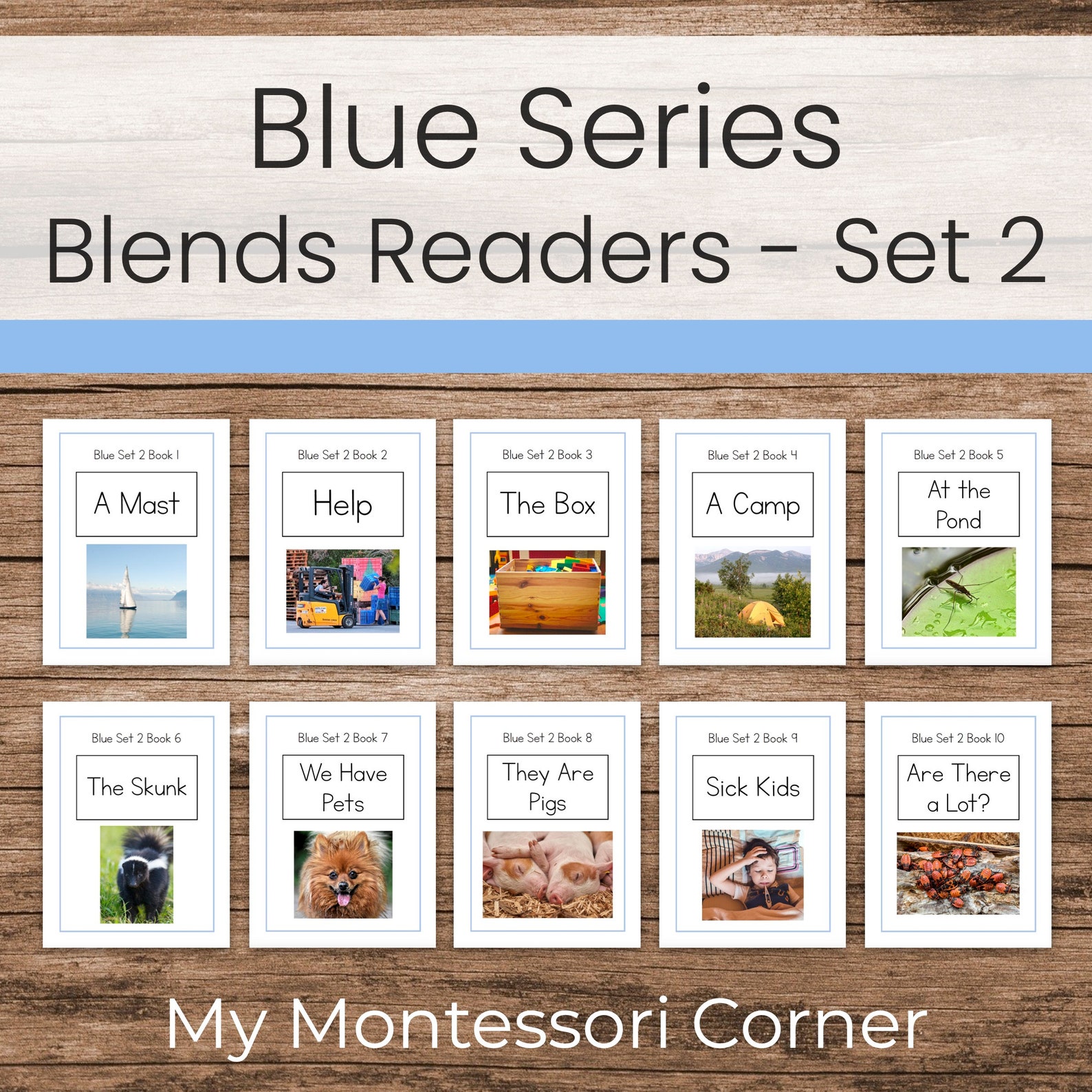 Blue Series Readers Set 2 (montessori Phonics Books, Consonant Blends ...