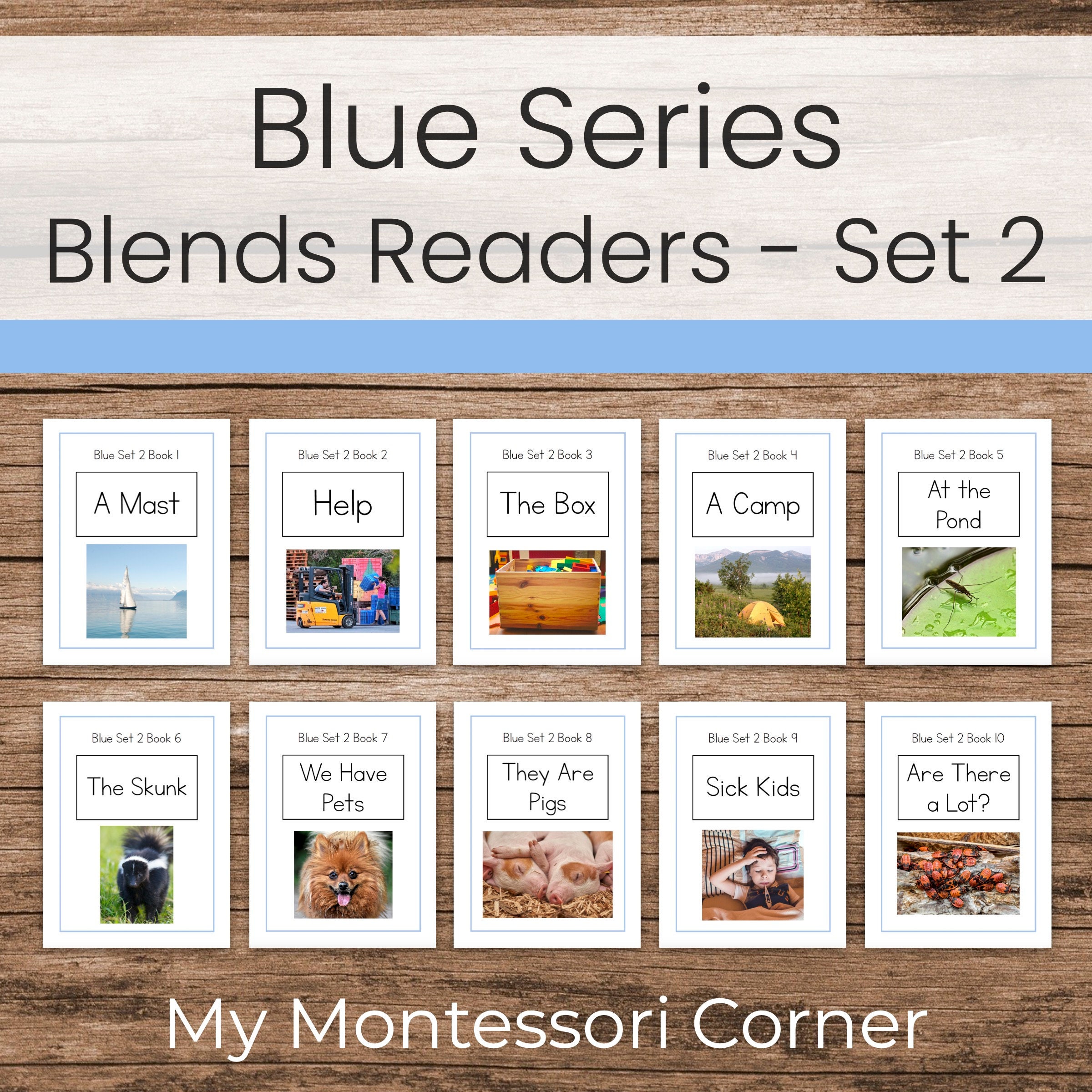 Blue Series Readers Set 2 (montessori Phonics Books, Consonant Blends ...
