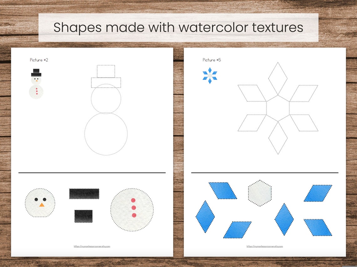 Winter Cut and Paste Scissors Practice: Geometric Shapes Worksheets - Etsy