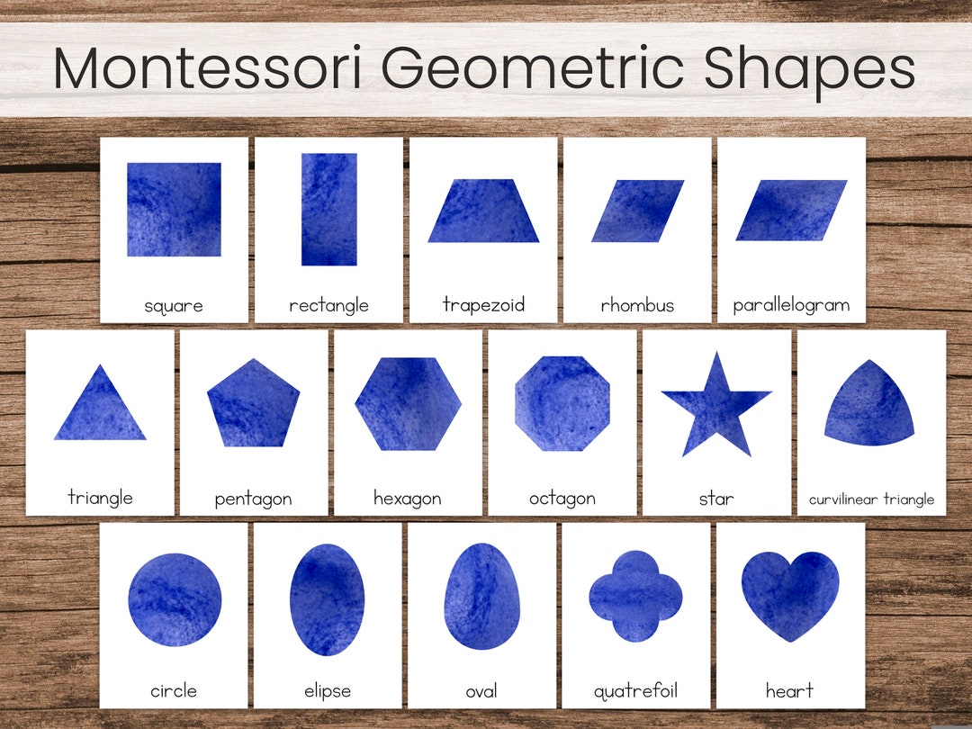 Montessori Geometric Shapes 3-part Cards and Control Chart: - Etsy