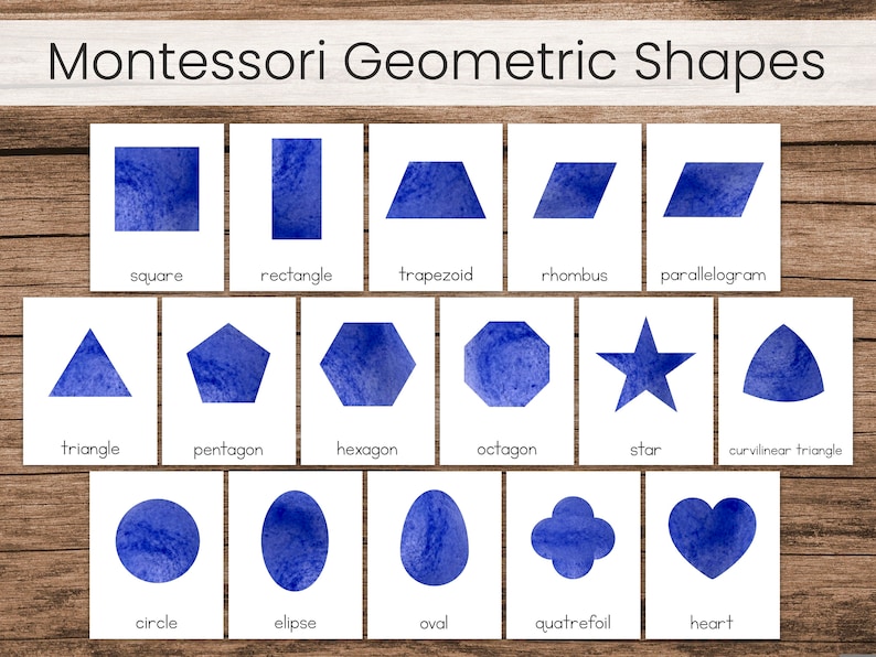 Montessori Geometric Shapes 3-part Cards and Control Chart: - Etsy