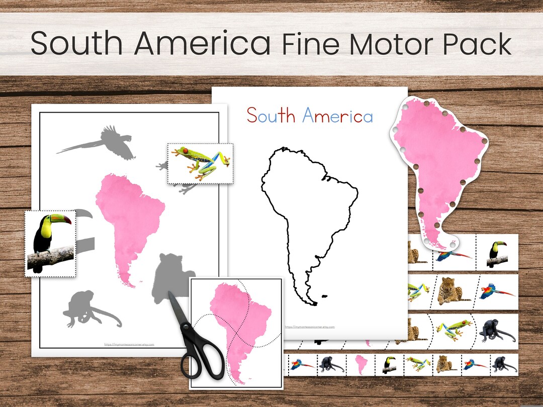 South America Fine Motor Pack (montessori Continent Study Printable) - Etsy
