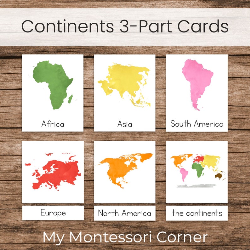 Montessori World Continents Preschool Geography Bundle - Etsy