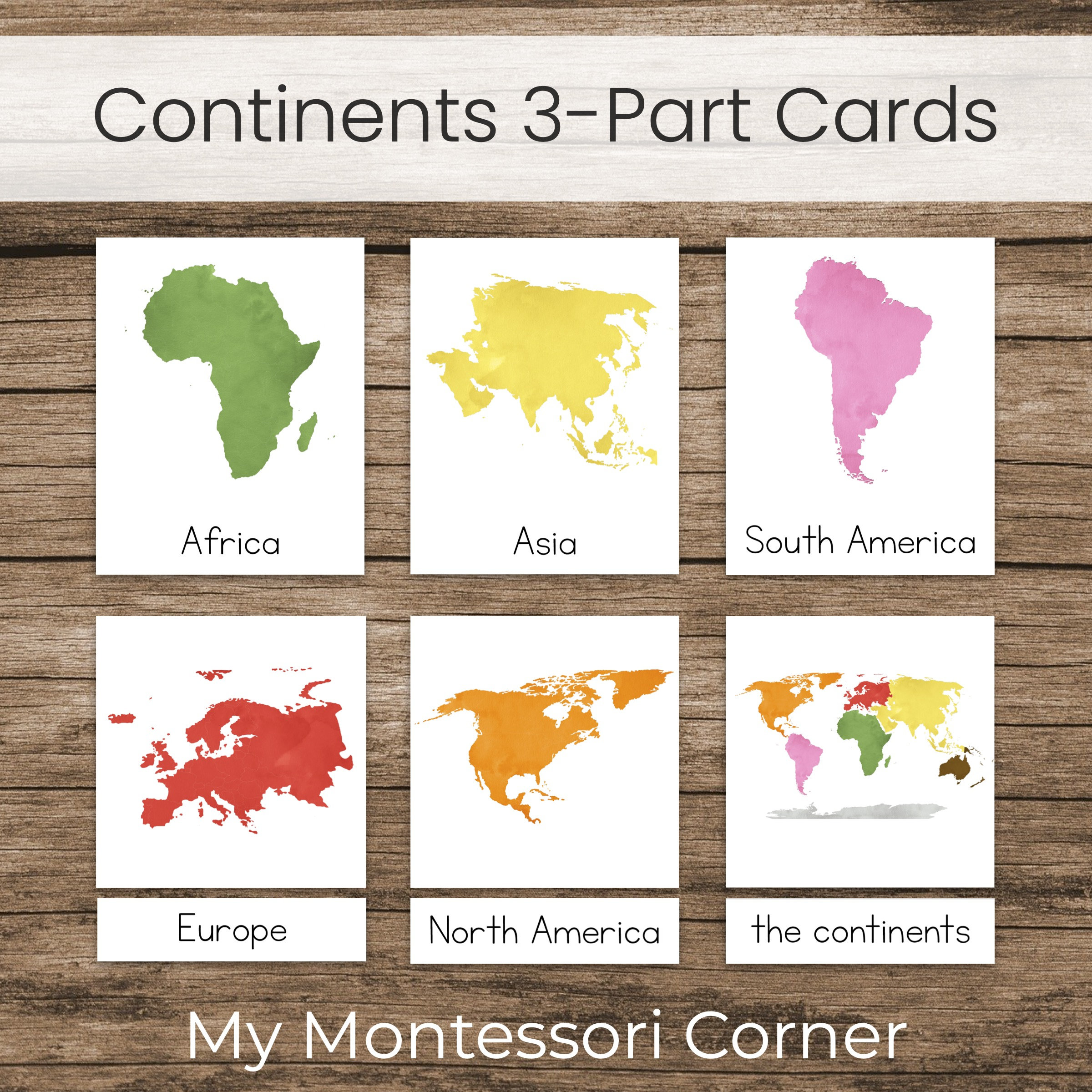 Montessori World Continents Preschool Geography Bundle - Etsy