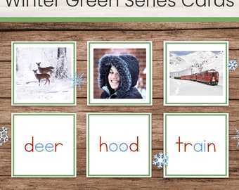 Printable Montessori Green Series Photo and Word Cards Word Lists in ...