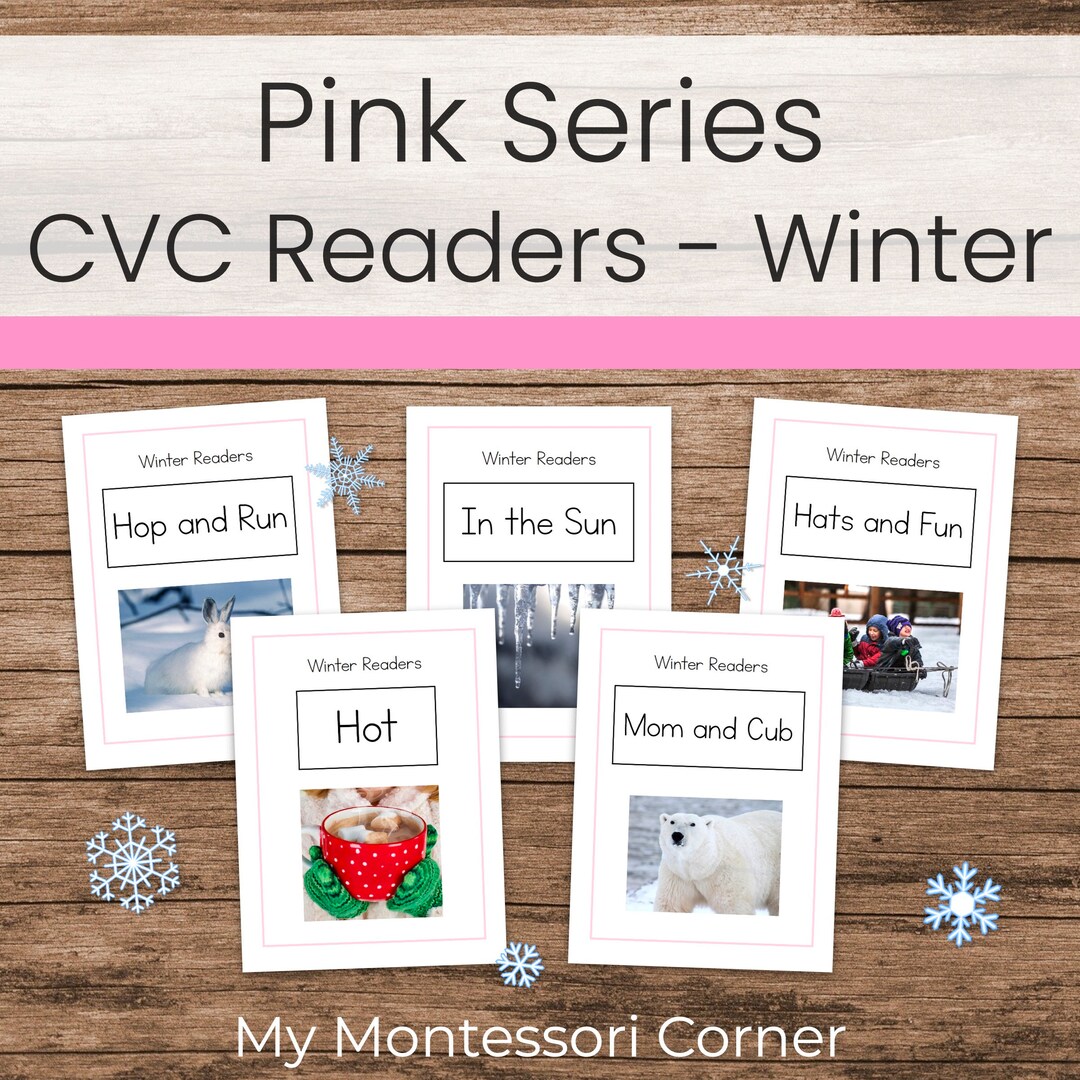 Winter CVC Decodable Readers (montessori Pink Series Books) - Etsy