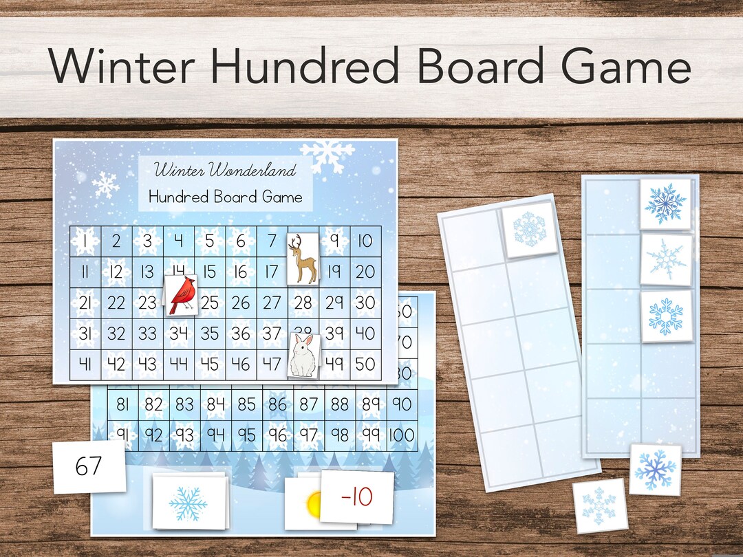Montessori Math Printable Hundred Board Game: Winter Snowflake - Etsy