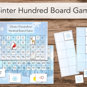 Montessori Math Printable Hundred Board Game: Winter Snowflake - Etsy