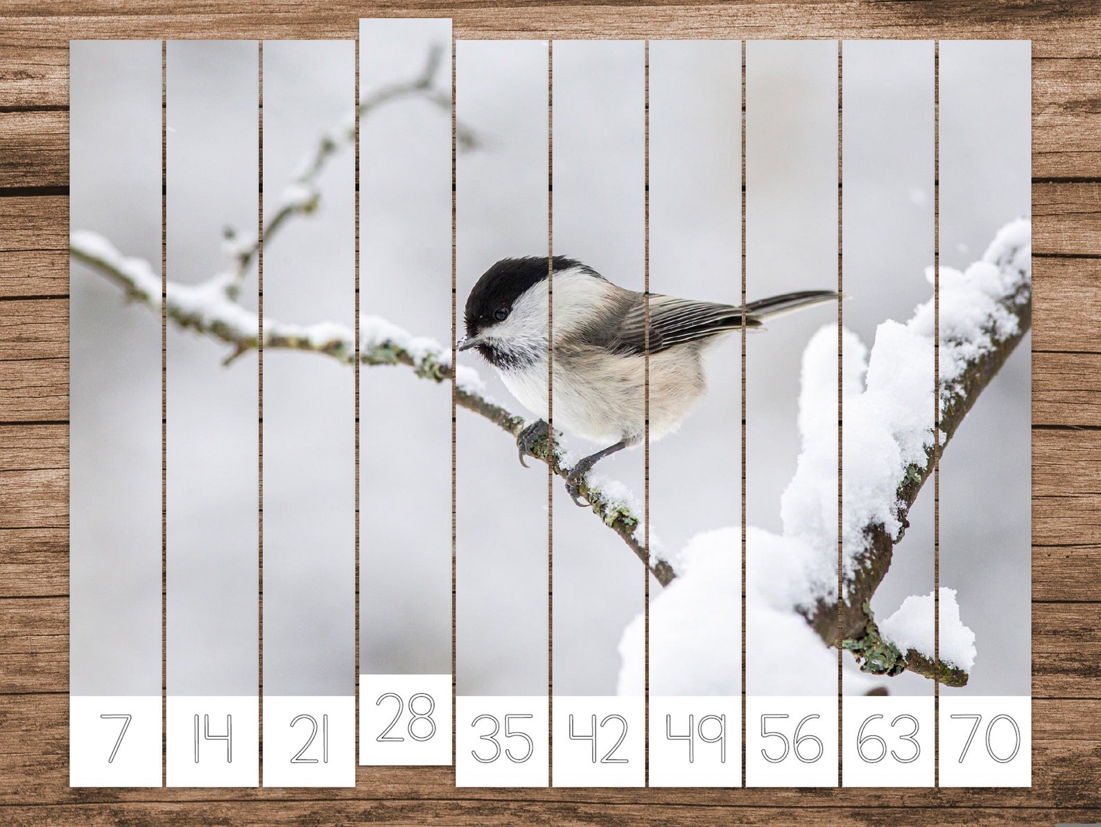 Winter Forest Skip Counting Puzzles (montessori Math Printable) - Etsy