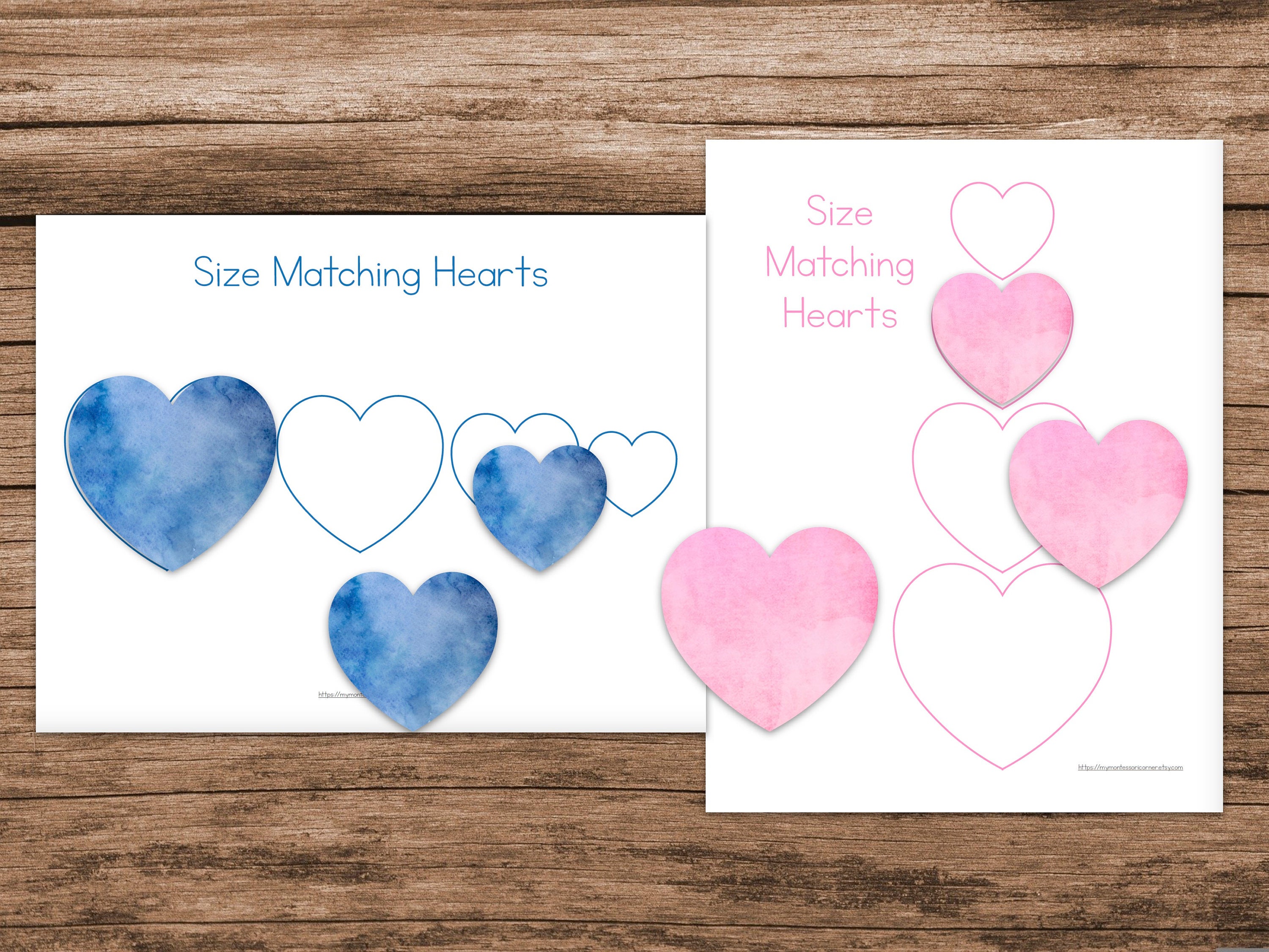 Preschool Hearts Busy Binder Matching Activities - Etsy