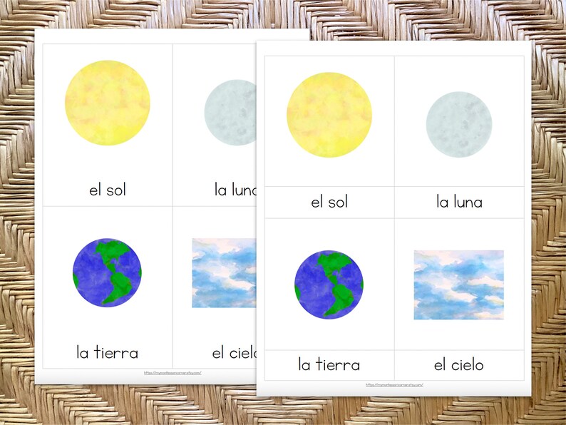SPANISH Nature 3-part Cards: Montessori Preschool and Homeschool ...