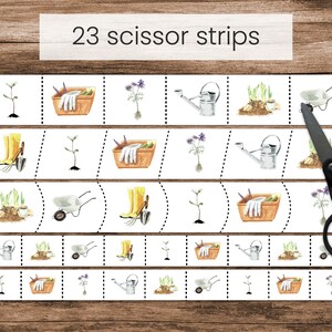 Gardening Scissors Practice Strips and Puzzles (preschool Fine Motor ...