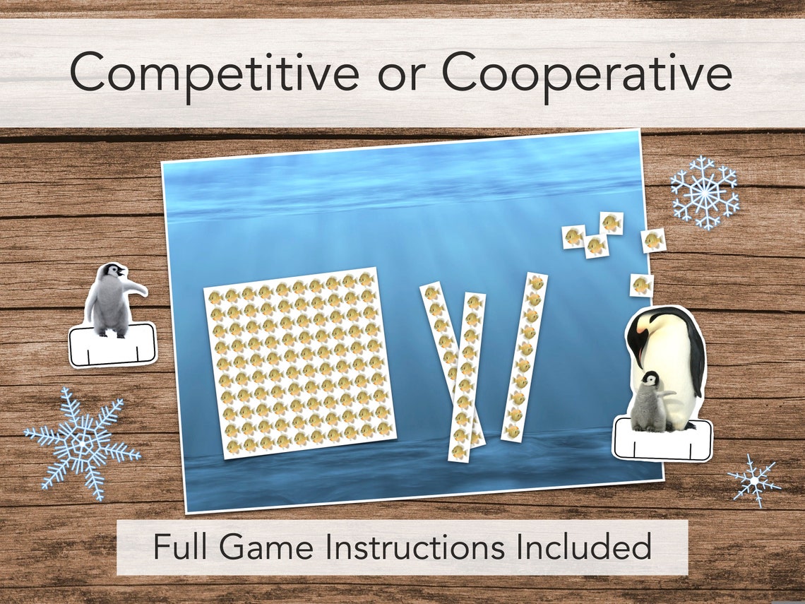 Winter Penguin Math Game: Place Value and Decimal System - Etsy