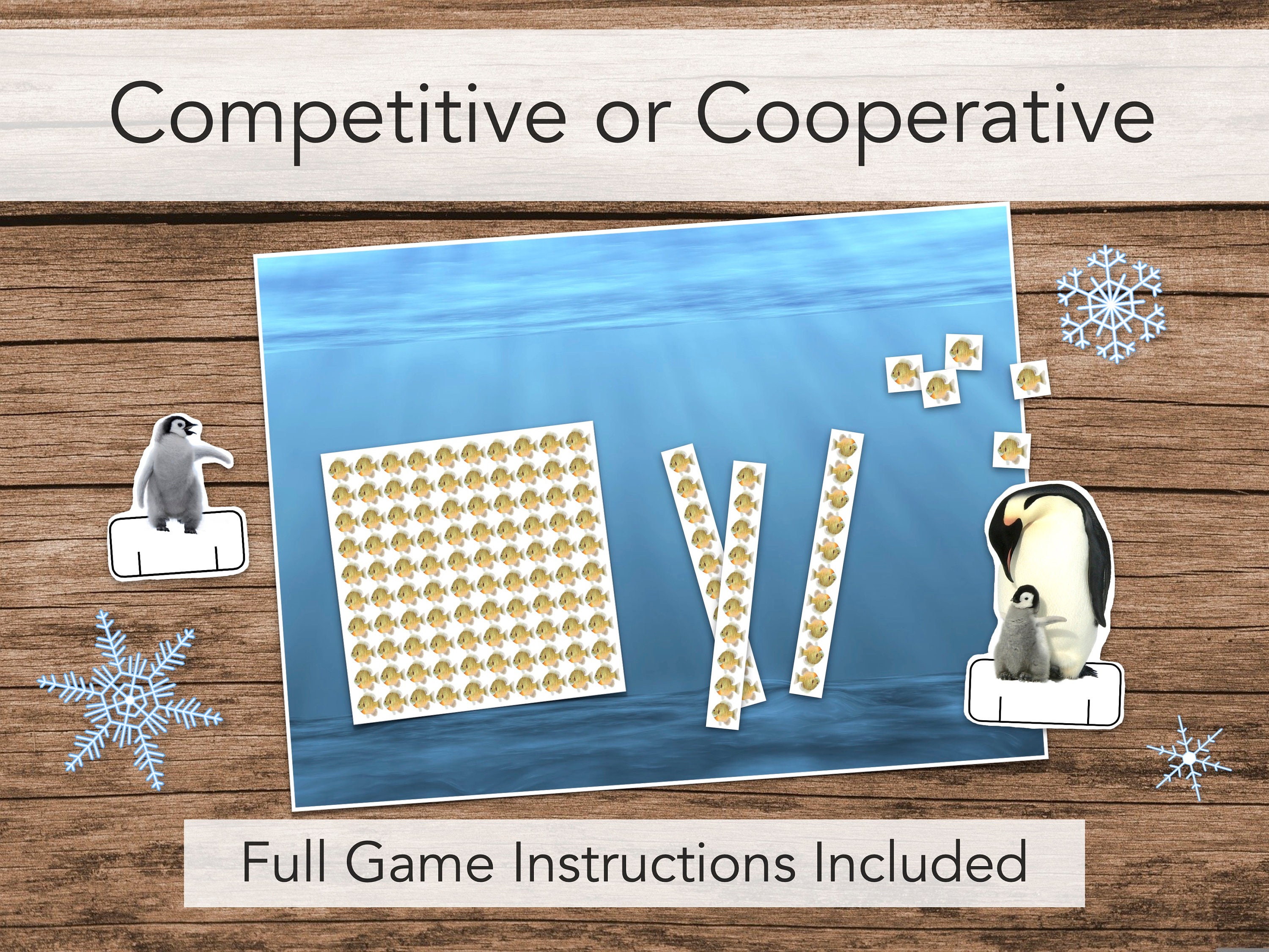 Winter Penguin Math Game: Place Value and Decimal System - Etsy