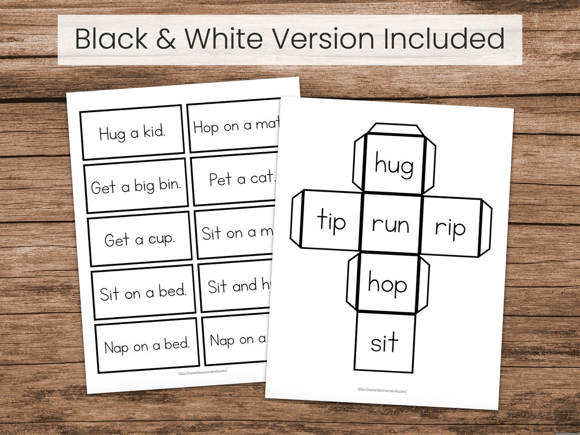 CVC Command Cards Reading Game A Montessori Pink Series Printable - Etsy