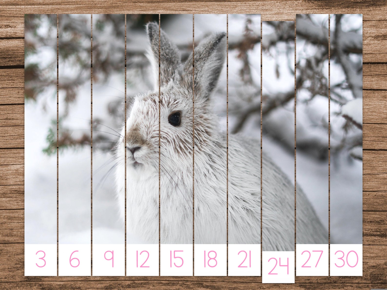 Winter Forest Skip Counting Puzzles (montessori Math Printable) - Etsy