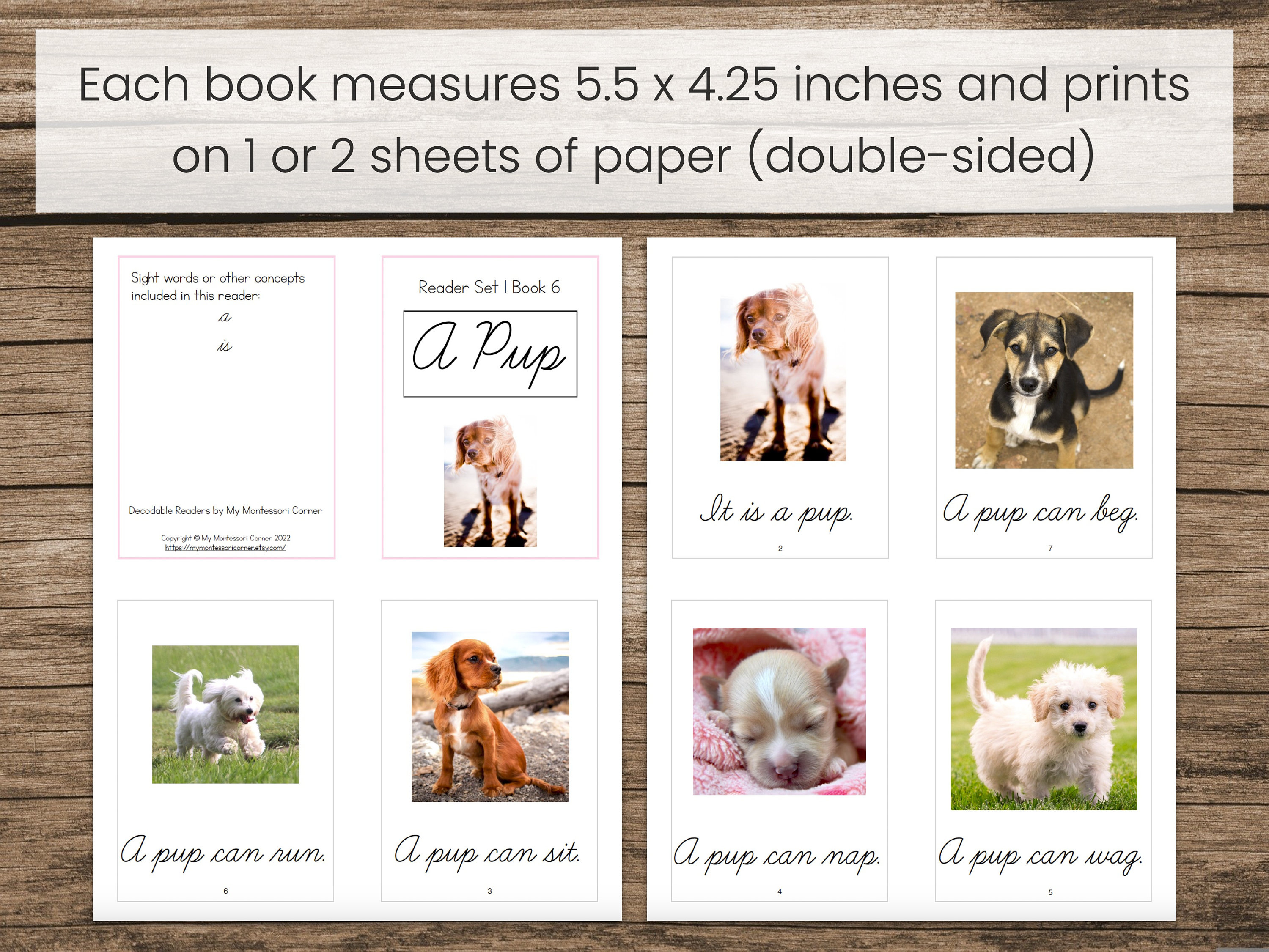 CURSIVE Pink Series Readers Bundle montessori CVC Reading Books - Etsy